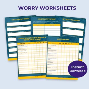 Worry Worksheets | Manage Anxiety, Identify Worries | Immediate ...