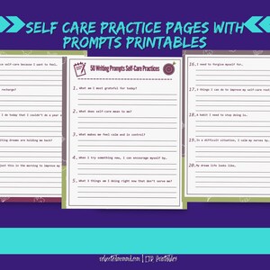 Self Care Worksheets With Prompts | Self Care Printables | Journal ...
