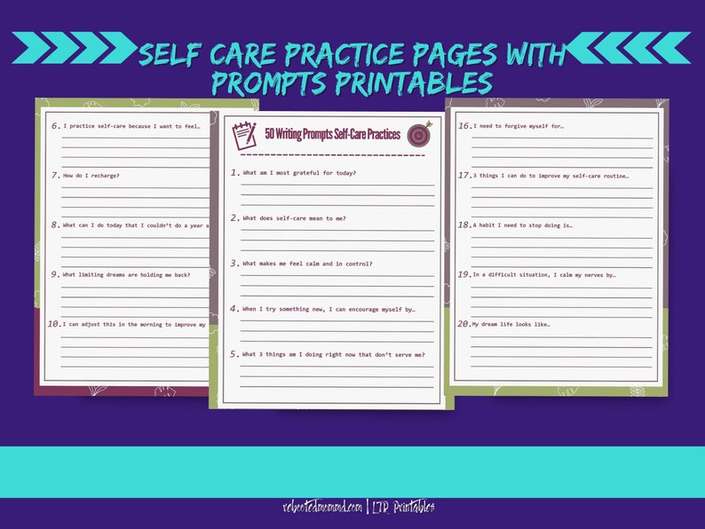 Self Care Worksheets With Prompts Self Care Printables - Etsy