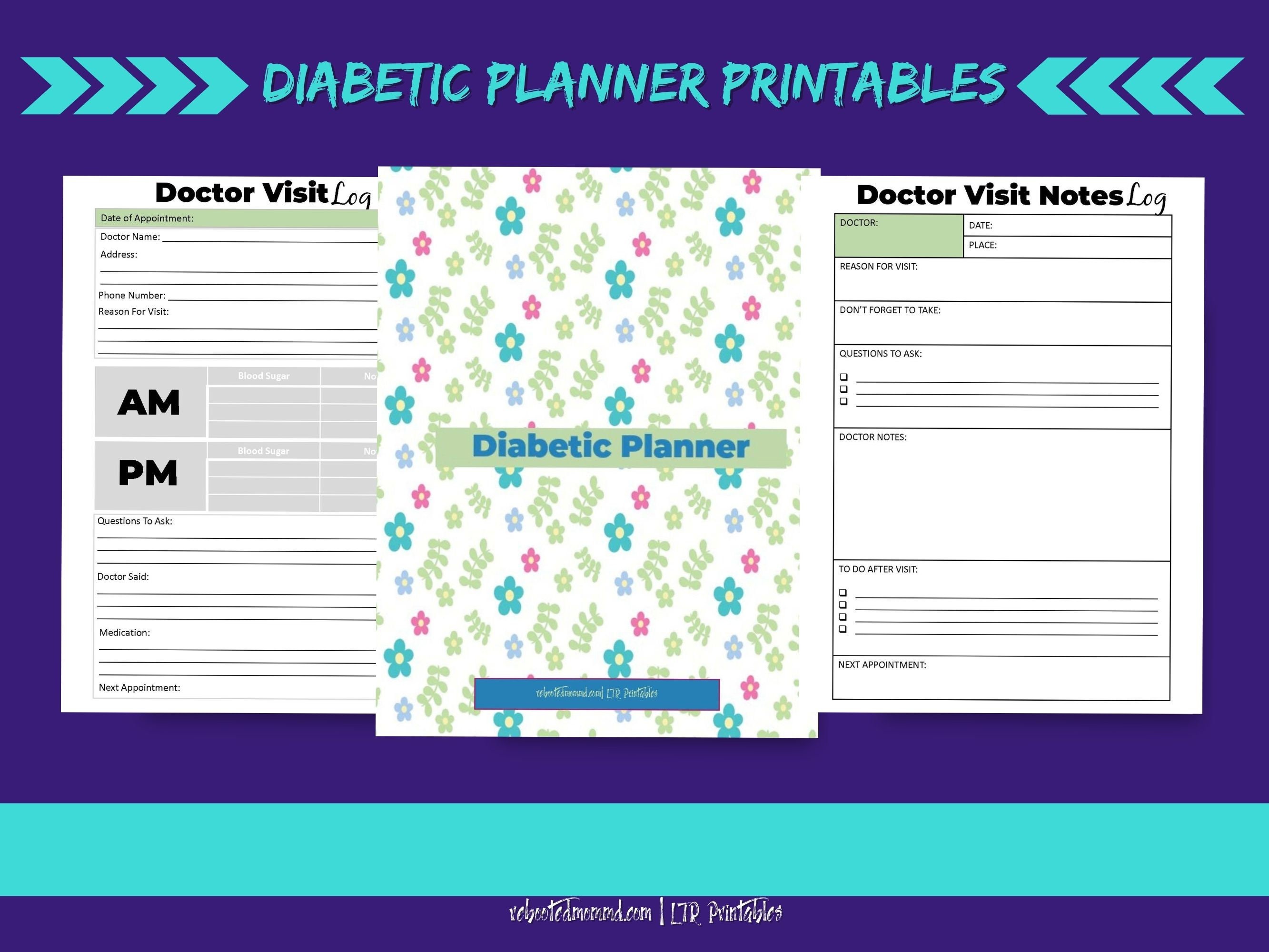 Diabetic Planner Printables| Diabetes| Medical Planner| Diet Planner ...