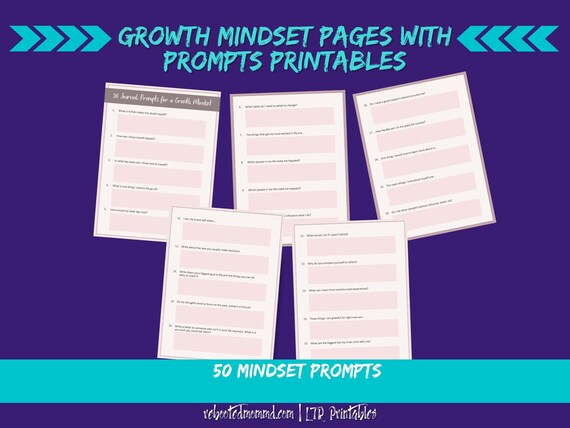 Growth Mindset Worksheets With Prompts Growth Mindset - Etsy