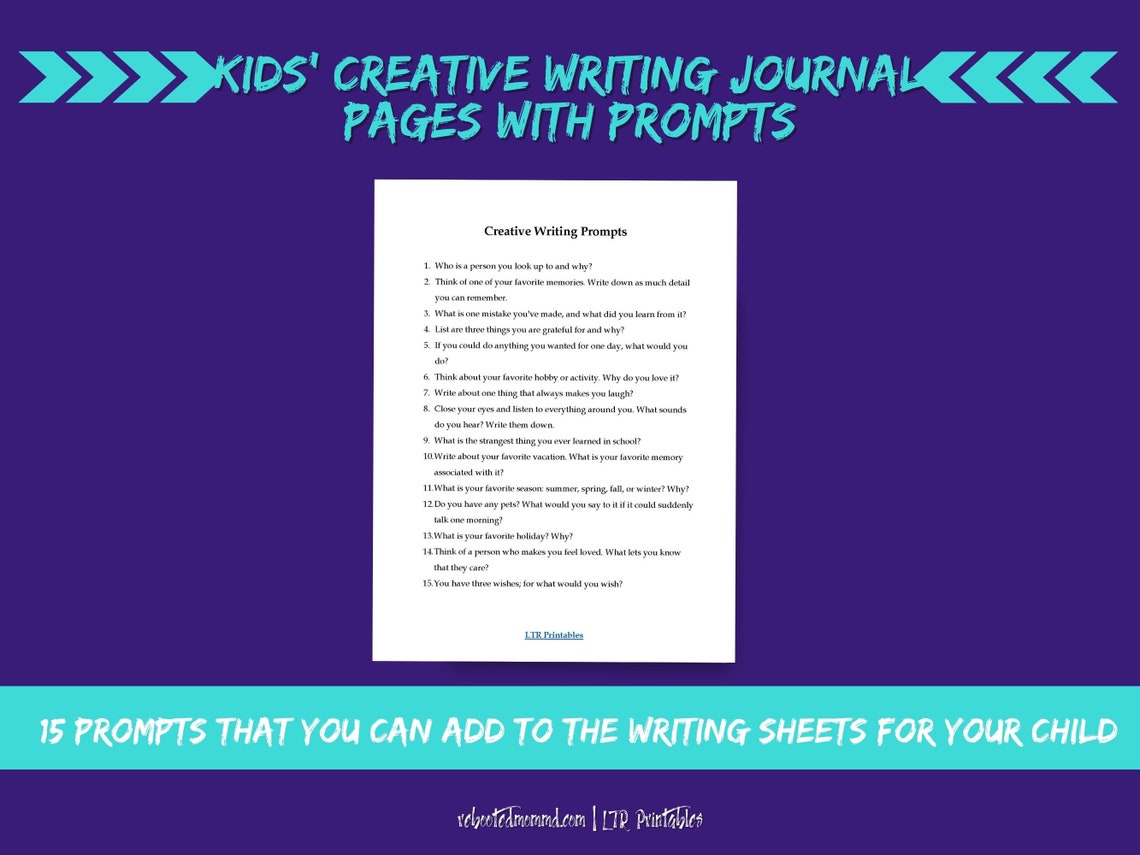 Kids' Creative Writing Worksheet Printables & Prompts - Etsy