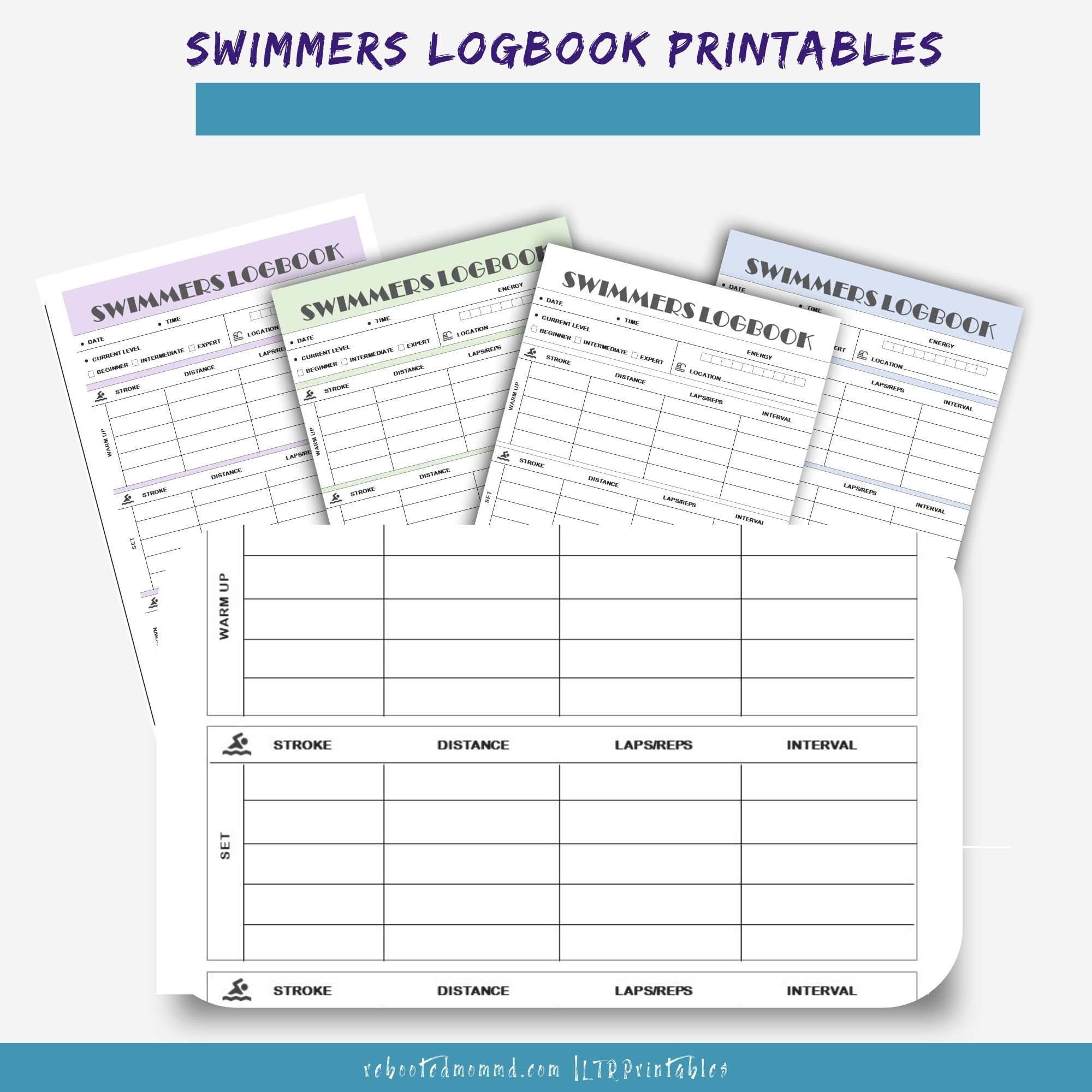 Swimmers Logbook Printables | Swimmers Journal | Swim Stroke Tracker ...