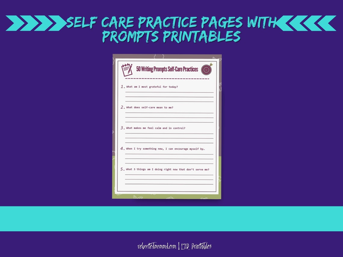 Self Care Worksheets With Prompts Self Care Printables - Etsy