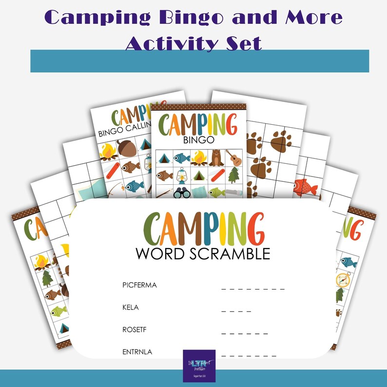Camping Bingo and More Activity Set | Fun Family Games for Camping ...