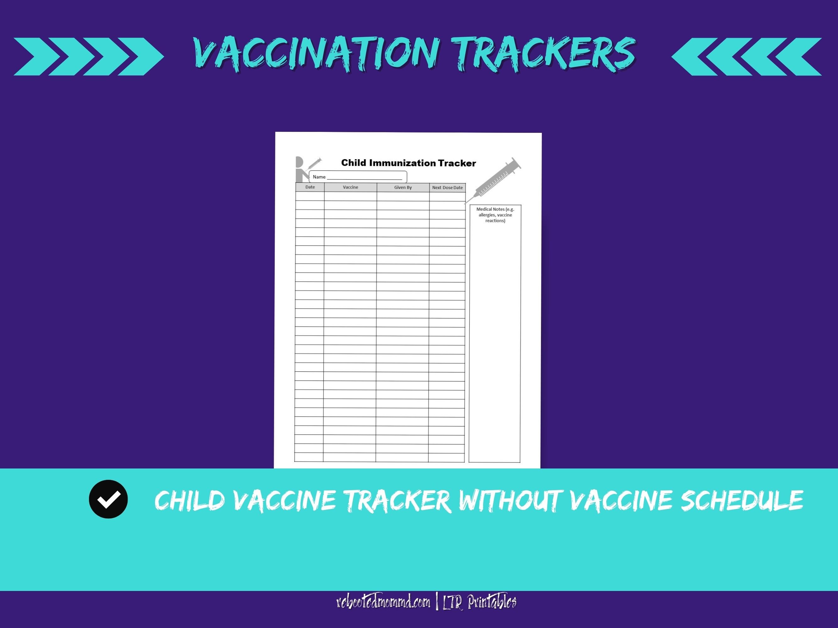 Vaccination Tracker Printables Vaccine Checklist Children's Vaccine ...