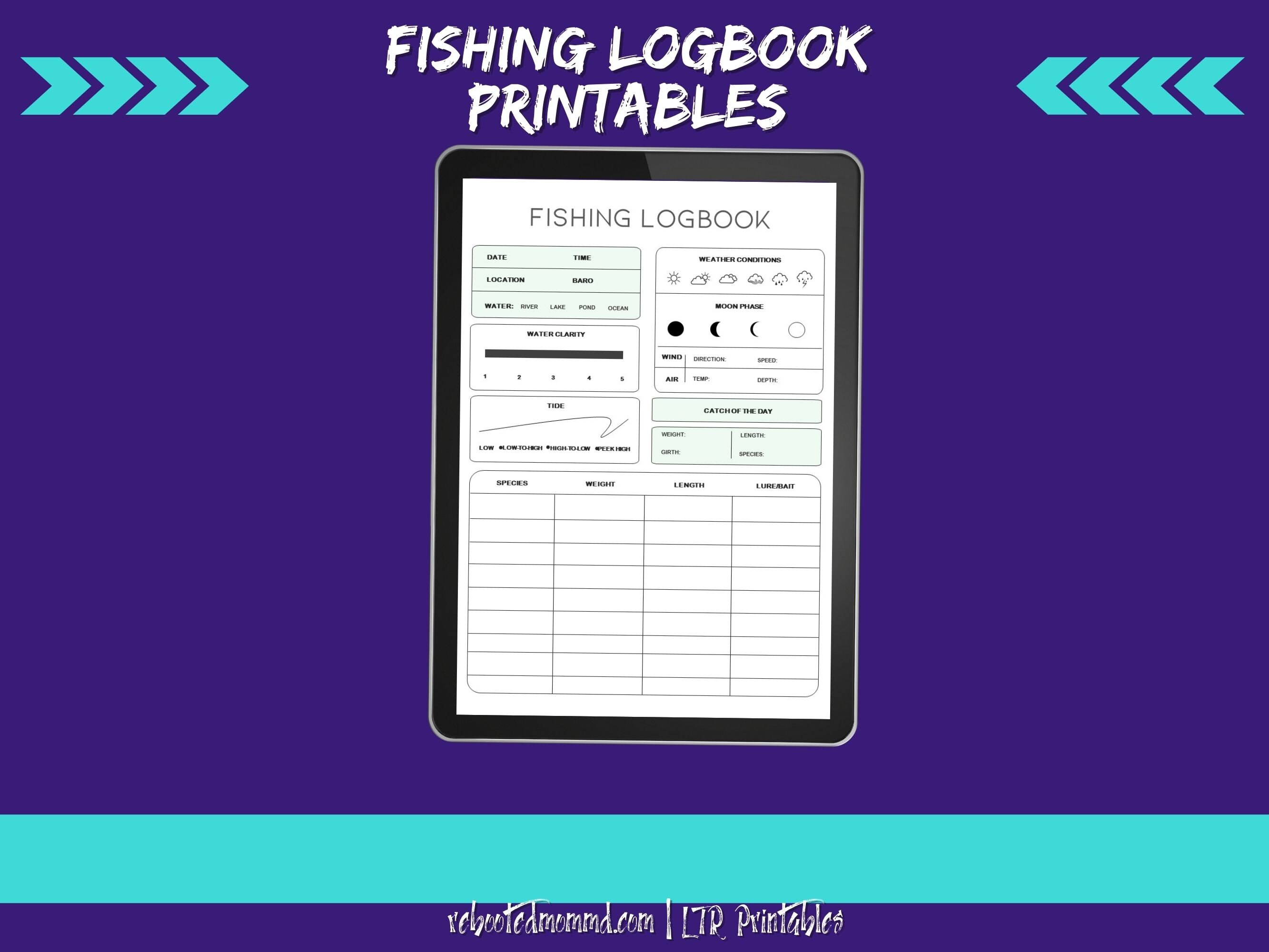 Fishing Logbook Printables | Fishing Journal | Fishing Planner ...