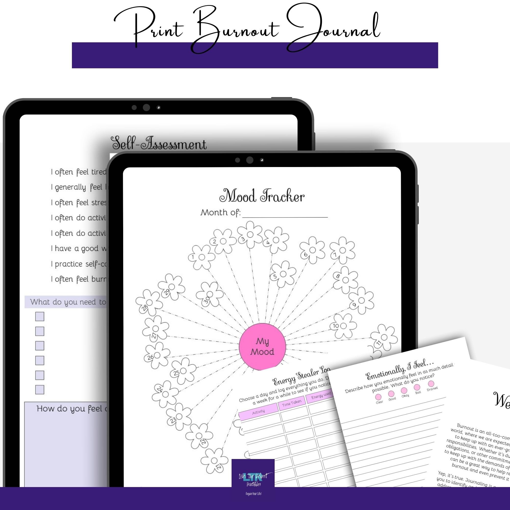 Burnout Journal Printables| Self-care Journal| Burnout Self-assessment ...