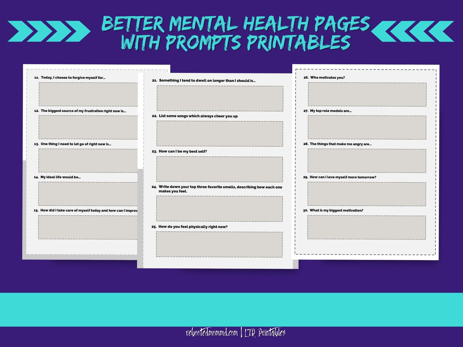 Better Mental Health Worksheets With Prompts mental Health Printables ...
