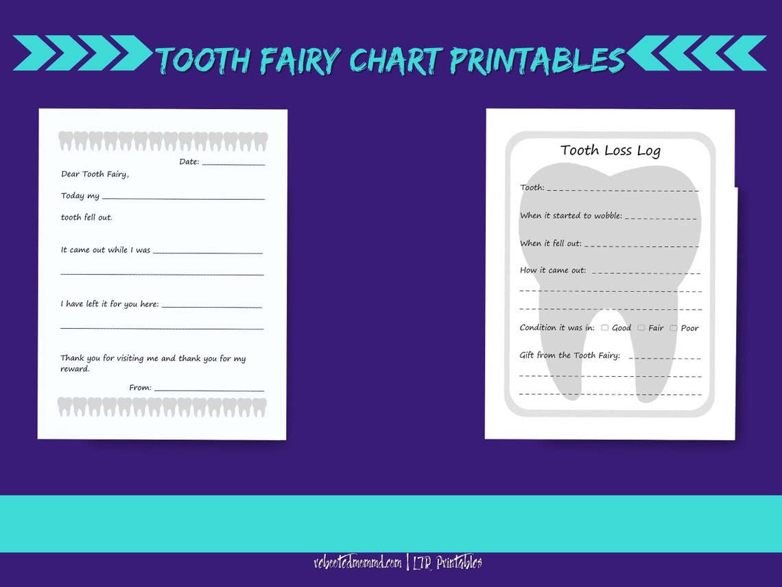 Tooth Fairy Tracker Printables | Letter & Chart (digital Download) - Etsy