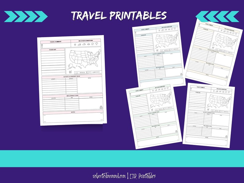 Travel Planner Printables Vacation Planning Road Trip - Etsy