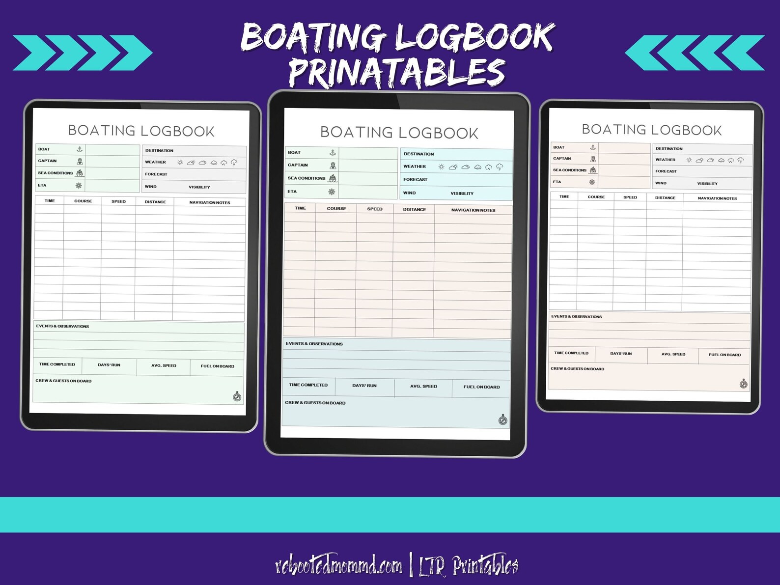 Boating Logbook Printables | Boating Journal | Boating Diary | Boating ...