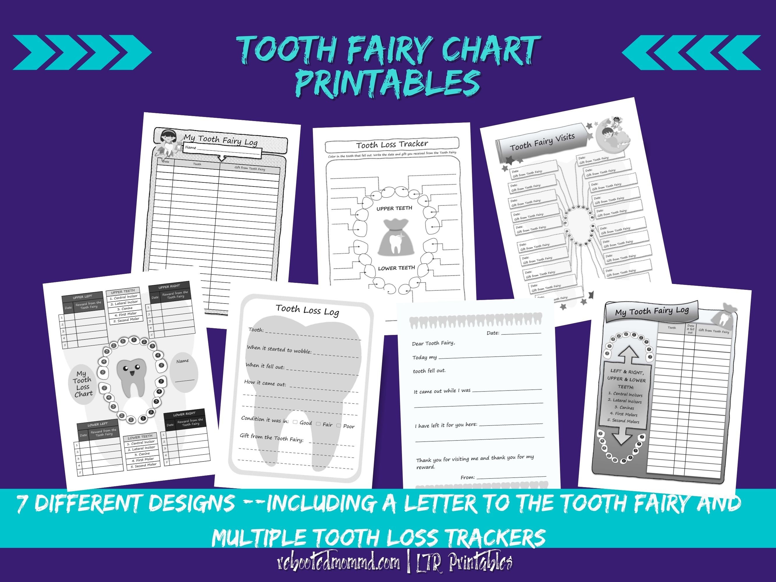 Tooth Fairy Chart Printables Tooth Fairy Kit Baby Tooth - Etsy