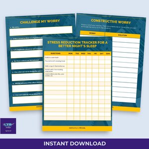 Worry Worksheets Manage Anxiety, Identify Worries Immediate Download ...