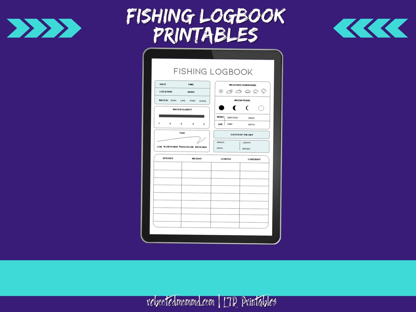Fishing Logbook Printables | Fishing Journal | Fishing Planner ...