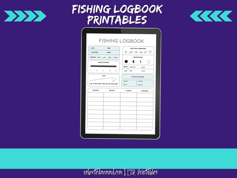 Fishing Logbook Printables | Fishing Journal | Fishing Planner ...