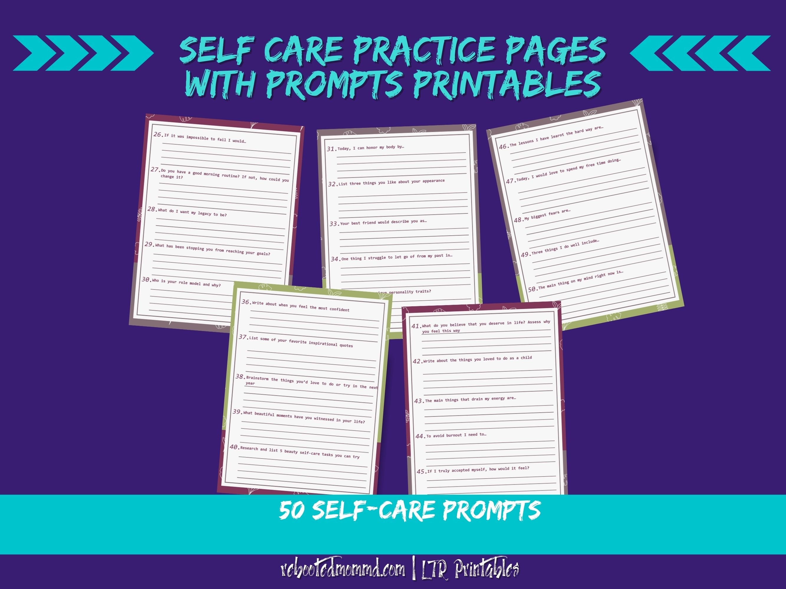 Self Care Worksheets With Prompts Self Care Printables - Etsy