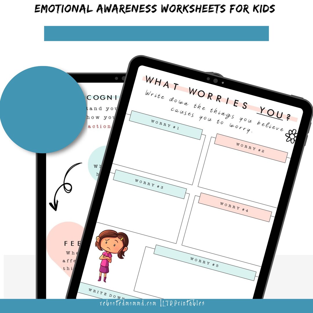 Kids Emotional Awareness Worksheets: CBT Mental Health (digital ...