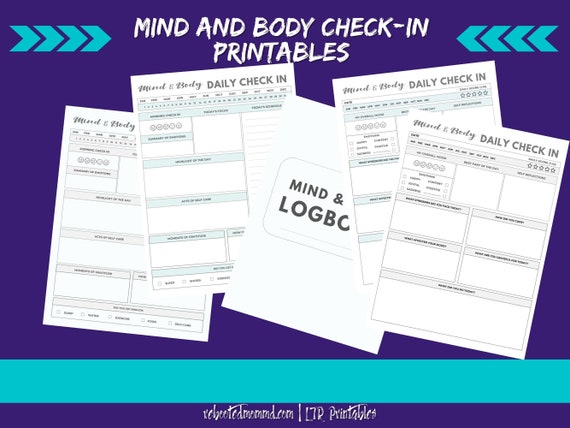 Daily Mind and Body Check-in Printables Mind and Body | Etsy