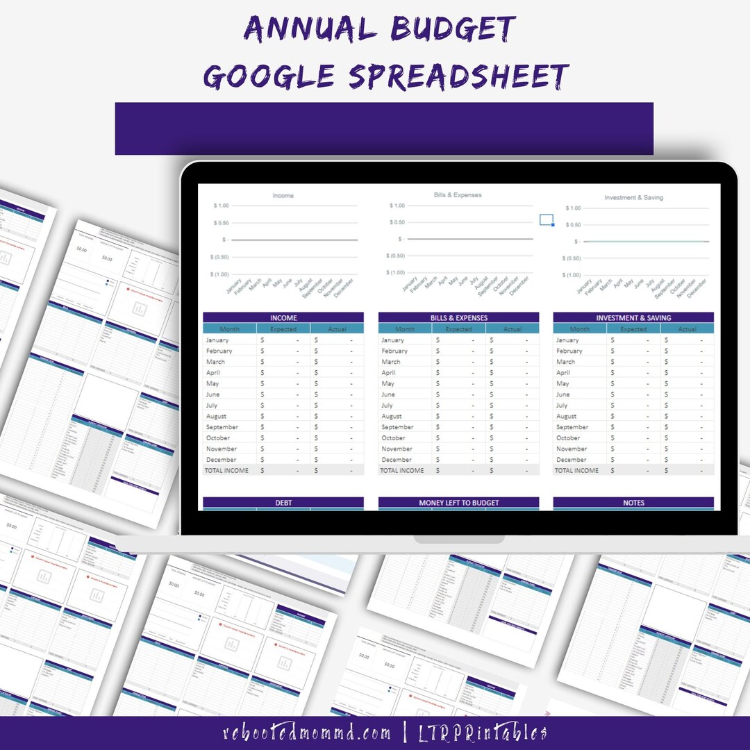 The Annual Budget Spreadsheet| Money Printables | Money Management ...