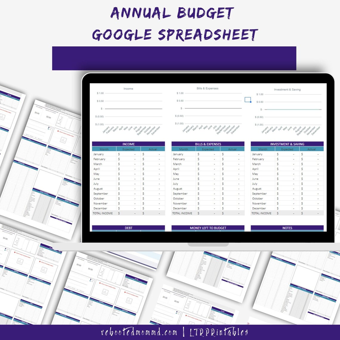 The Annual Budget Spreadsheet Money Printables Money Management ...