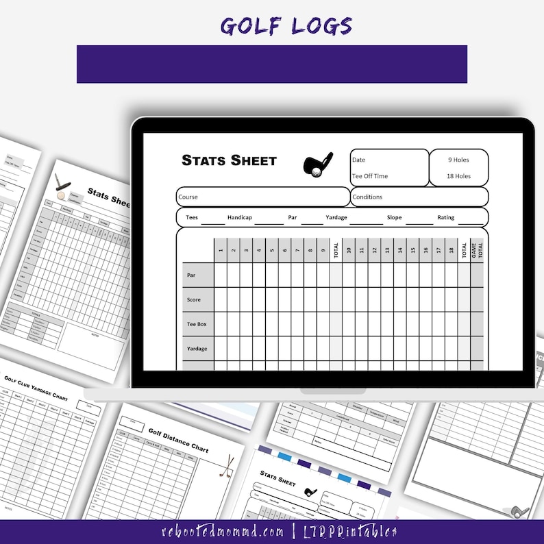 Golf Log Printables | Golf Journal | Golf Diary | Golf Notebook | Golf ...