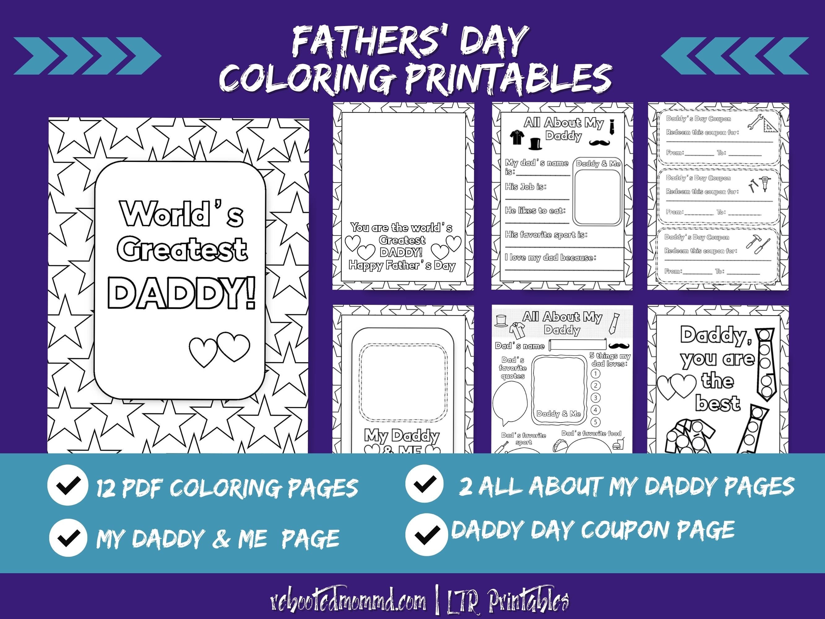 Daddy Day Coloring Printable Father's Day Journal Father's Day Plan ...