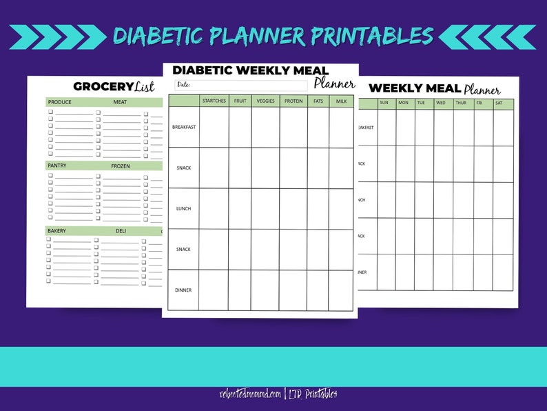 Diabetic Planner Printables Diabetes Medical Planner Diet - Etsy
