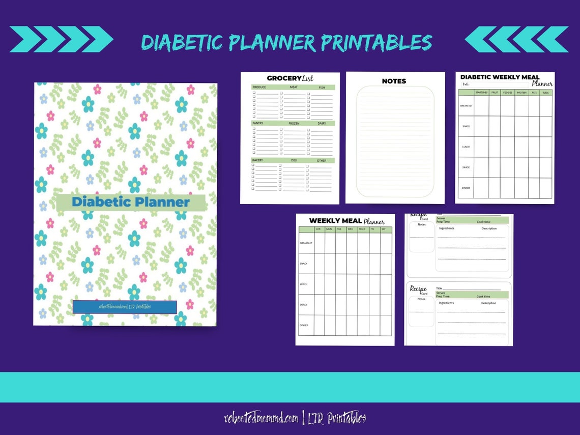 Diabetic Planner Printables Diabetes Medical Planner Diet - Etsy