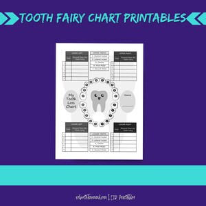 Tooth Fairy Chart Printables | Tooth Fairy Kit | Baby Tooth Loss Chart ...