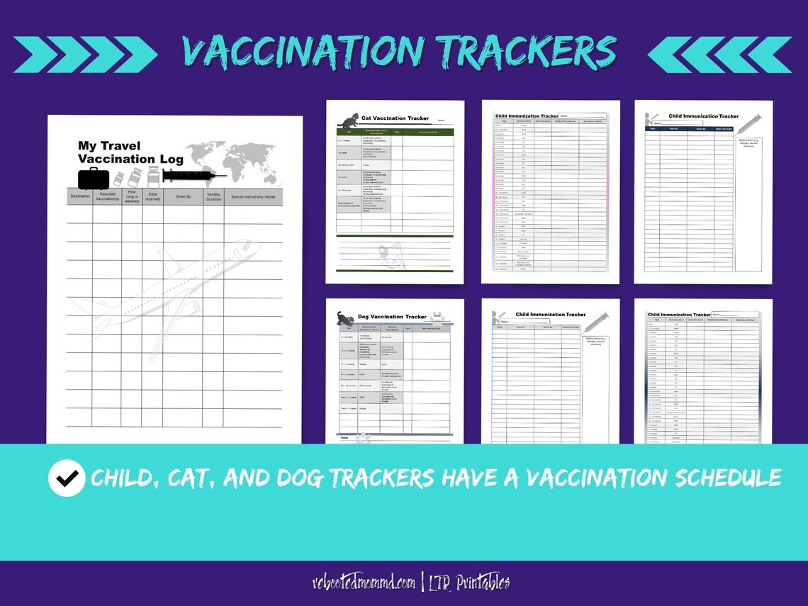 Vaccination Tracker Printables Vaccine Checklist Children's Vaccine ...