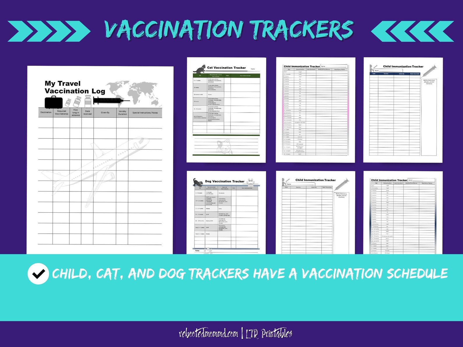 Vaccination Tracker Printables Vaccine Checklist Children's Vaccine ...