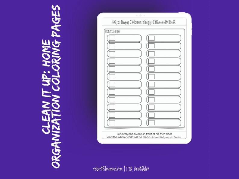 Cleaning Coloring Page Printables Cleaning Checklists - Etsy