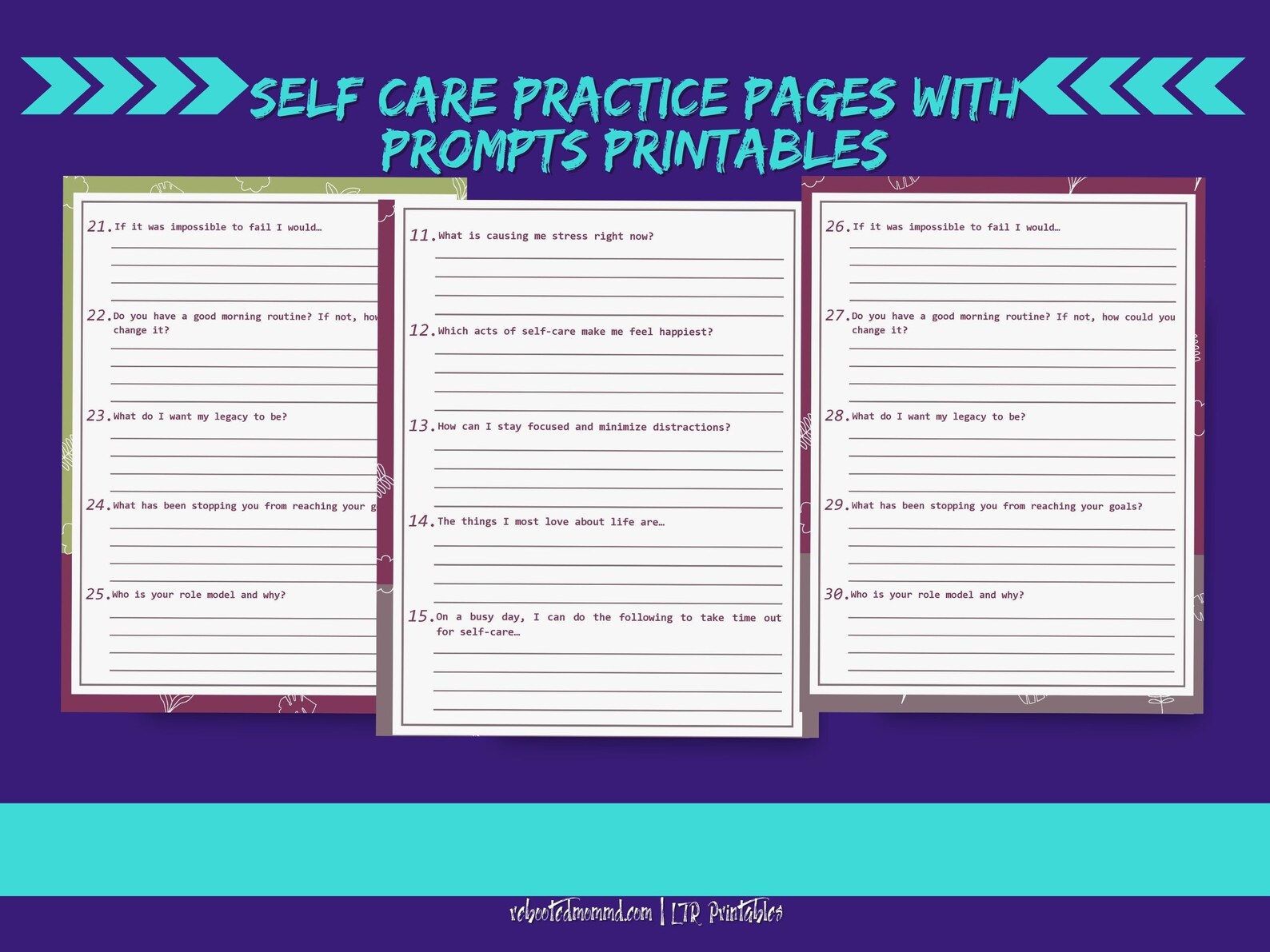 Self Care Worksheets With Prompts Self Care Printables - Etsy