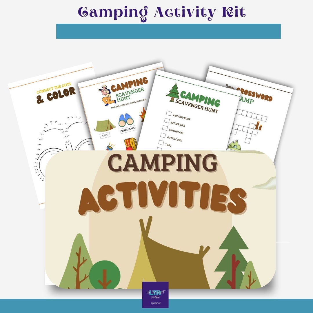Camping Activity Set for Kids | Printable Camping Games, Scavenger ...