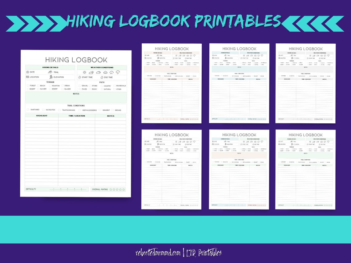 Hiking Logbook Printables | Hiking Journal | Hiking Diary | Hiking ...