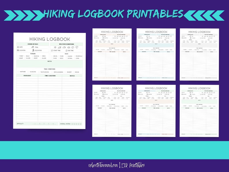 Hiking Logbook Printables | Hiking Journal | Hiking Diary | Hiking ...