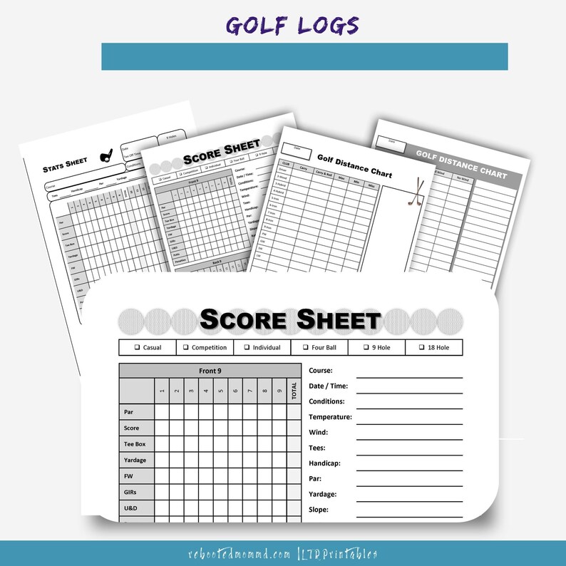 Golf Log Printables | Golf Journal | Golf Diary | Golf Notebook | Golf ...
