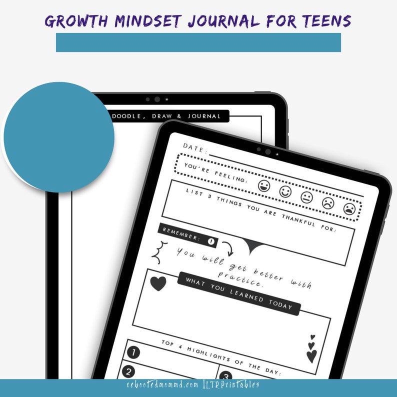 Growth Mindset Journal for Teens | Growth Mindset Printables | Journal ...
