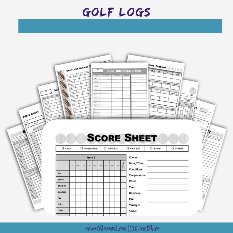 Golf Log Printables | Golf Journal | Golf Diary | Golf Notebook | Golf ...
