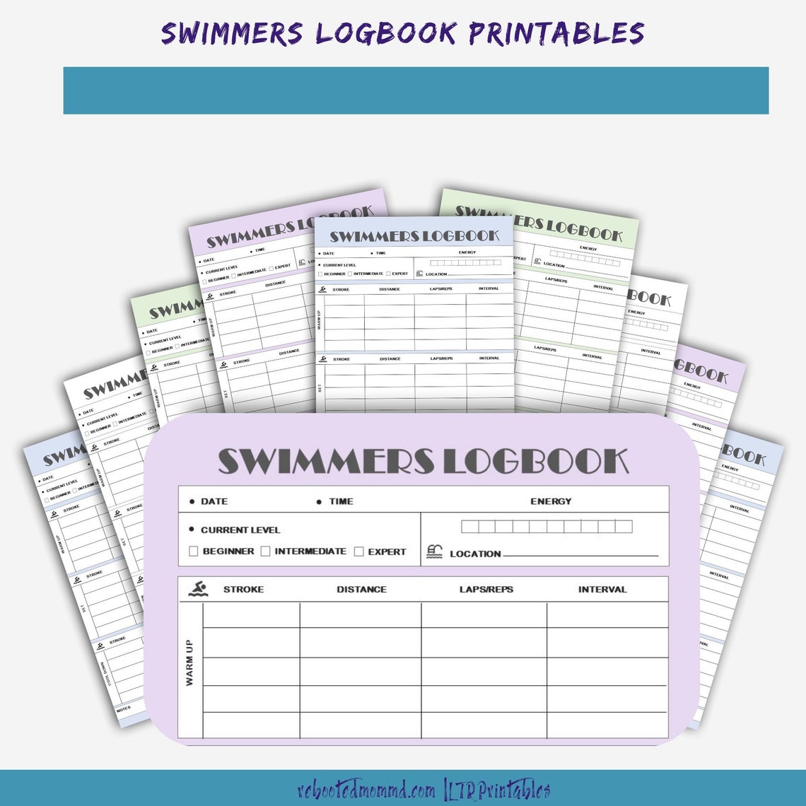 Swimmers Logbook Printables | Swimmers Journal | Swim Stroke Tracker ...