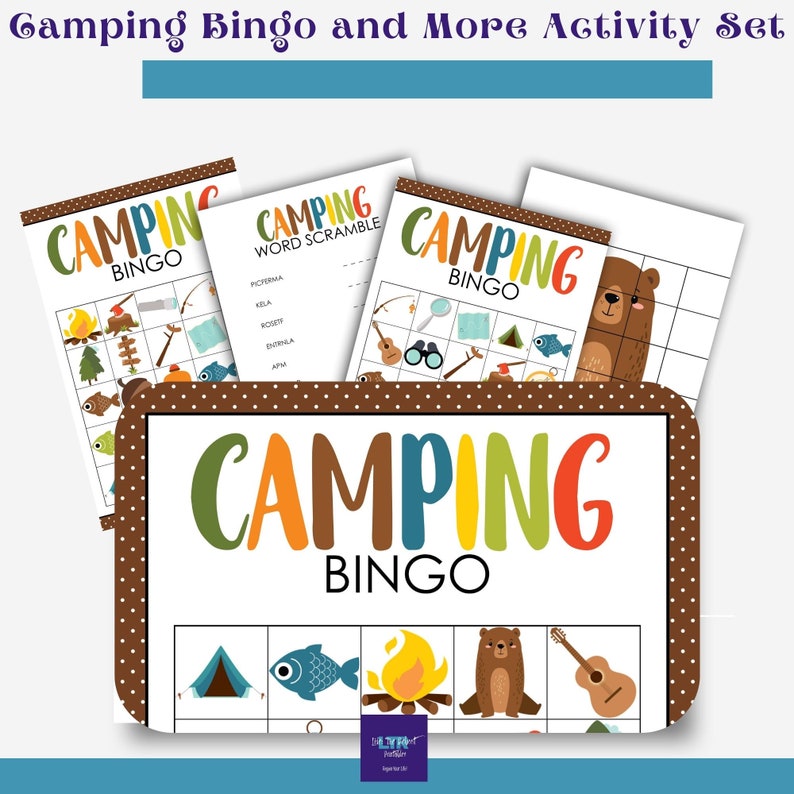 Camping Bingo and More Activity Set | Fun Family Games for Camping ...