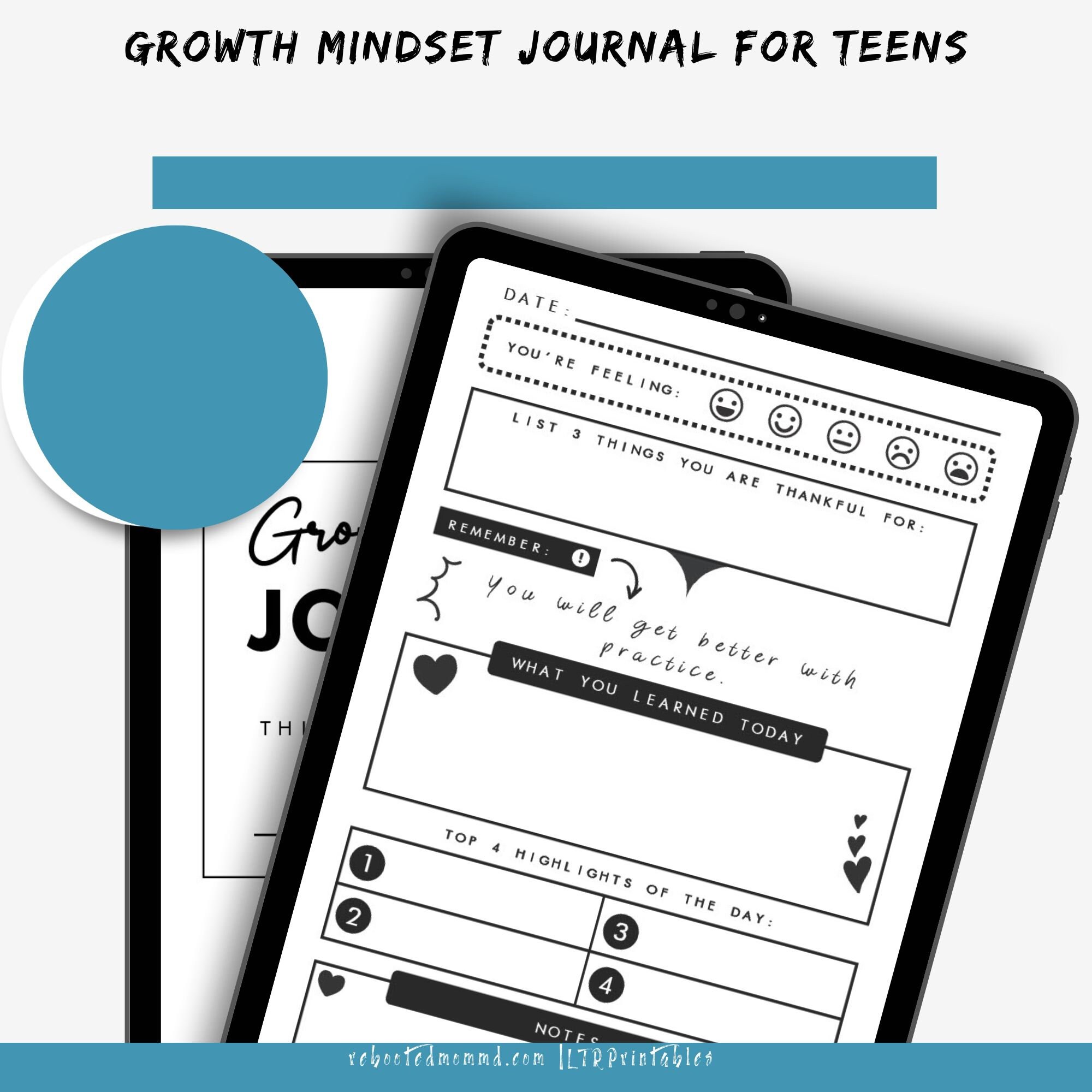Growth Mindset Journal for Teens Growth Mindset Printables - Etsy