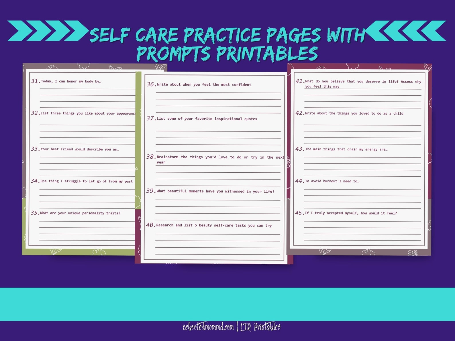 Self Care Worksheets With Prompts Self Care Printables - Etsy