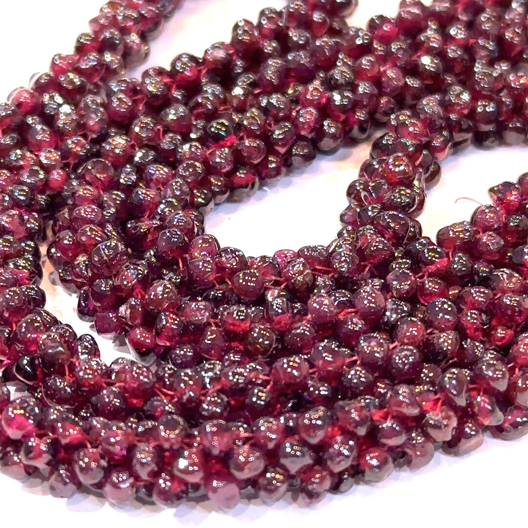 Vintage Garnet Rope Hand Made Necklace in 34 , Natural Red Garnet Rope ...