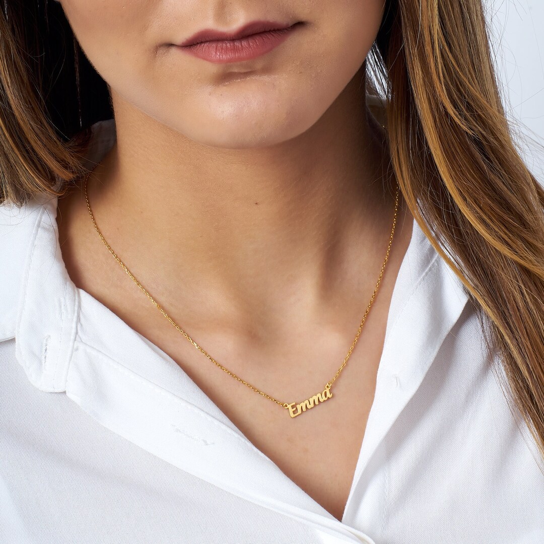 14k Gold Child Name Necklace-personalized Necklace in Sterling Silver ...
