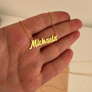 14k Solid Gold Name Necklace , Personalized Name Necklace , Gold Name ...