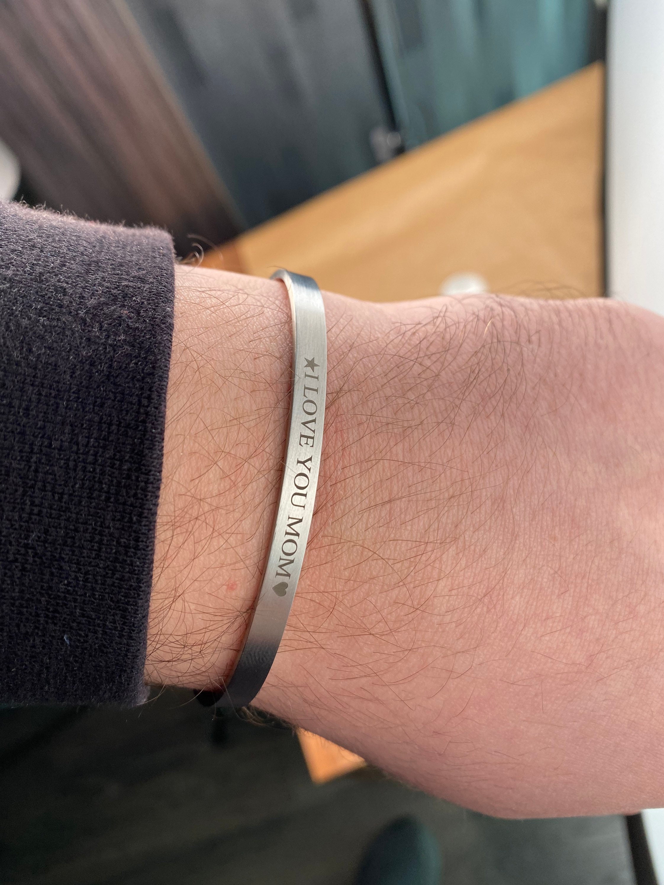 Stainless Steel Cuff Bracelet - Adjustable Cuff Bracelet- Personalized ...