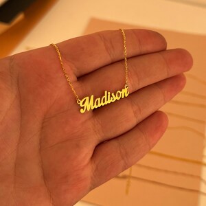 14k Solid Gold Name Necklace , Personalized Name Necklace , Gold Name ...
