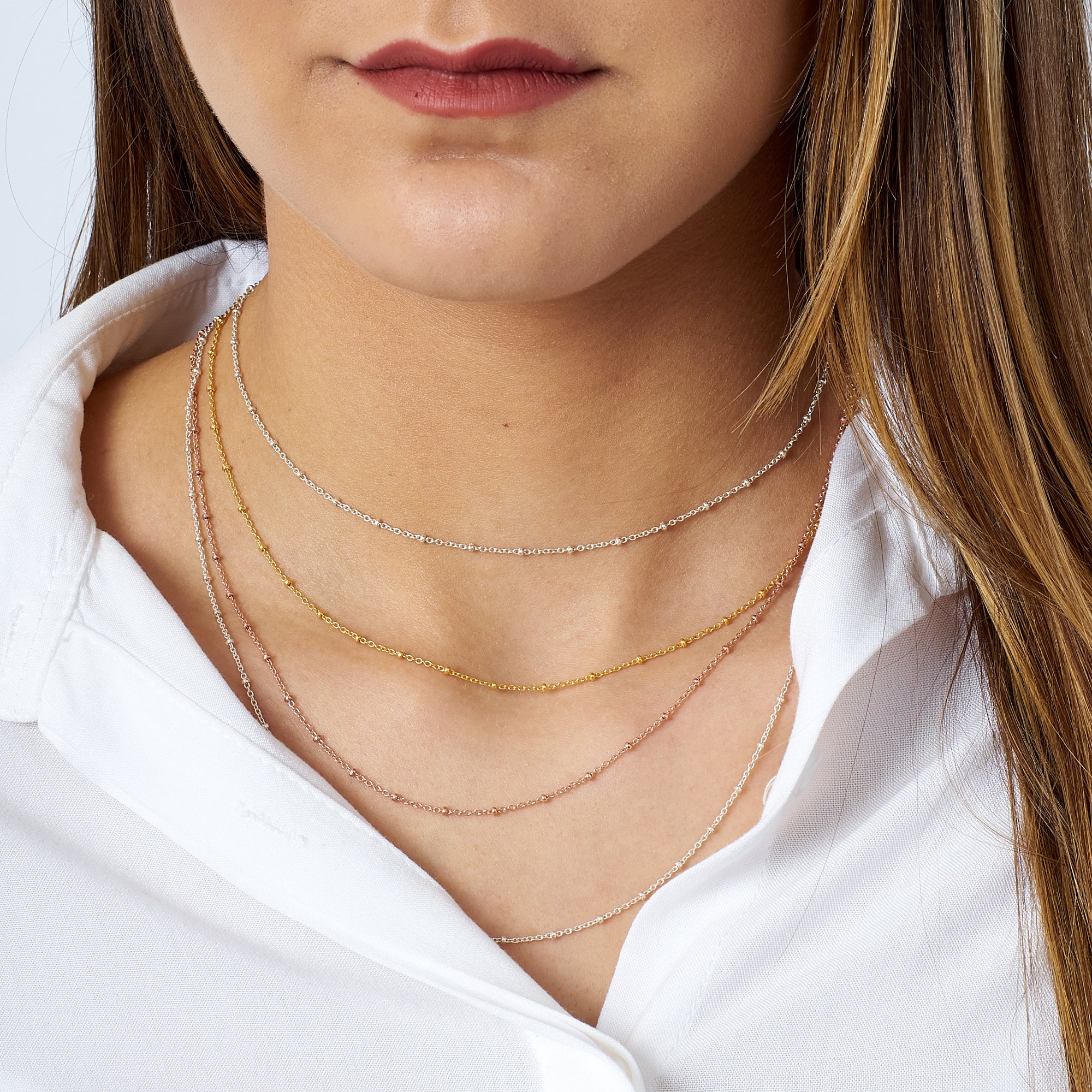 925K Sterling Silver Cable Ball Chain Dainty Cable Chain - Etsy